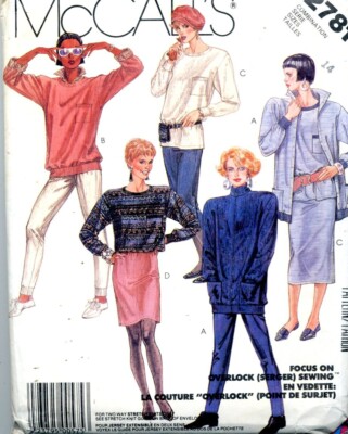 Cut Sewing Pattern 2781 Ladies Knit Tracksuit Pants Skirt Top jacket ...