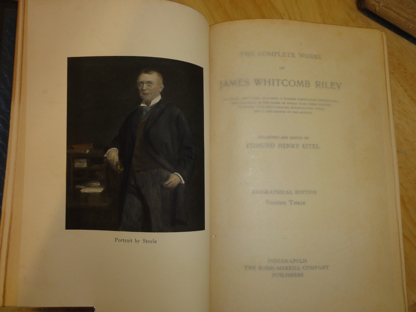 1913-The Complete Works of James Whitcomb Riley 2 Volumes,Biographical ...