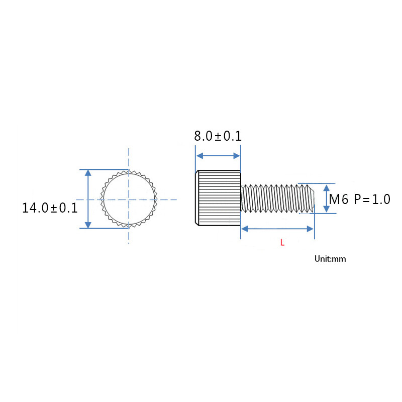 M3 M4 M5 M6 Stainless Steel Knurled Thumb Screw Toolless Adjustment ...