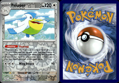 Reverse Holo Pelipper 159/193 Uncommon Paldea Evolved Pokemon TCG | eBay