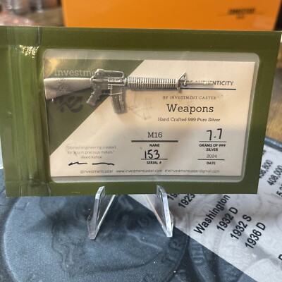 2024 Investment Caster Hand Poured .999 Silver ‘M16’ 7.7 Grams Pure #153 | eBay