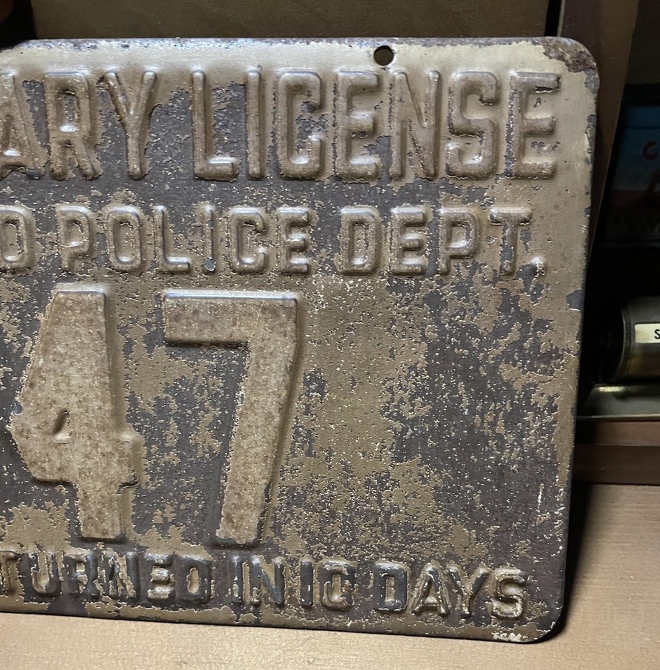 Early 1900’s Portland, Oregon City License Plate ~Portland Police Dept ...