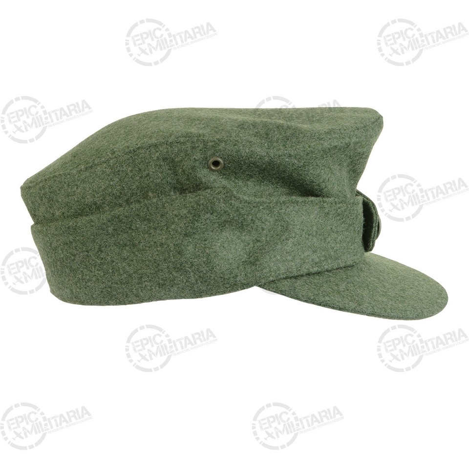 WW2 German M44 Field Cap by Erel - Field Grey Single Button Late War ...
