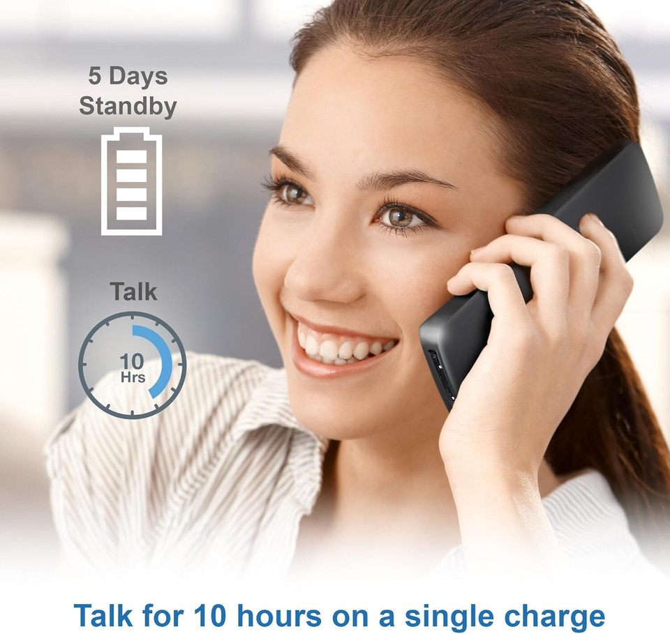 AT&T Cordless Home Phone 2 Handsets Call Block Caller ID Duplex ...