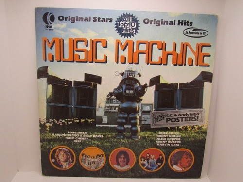 K-TEL MUSIC MACHINE 1977 VINYL LP w Andy Gibb & K.C. Posters KISS Elton ...