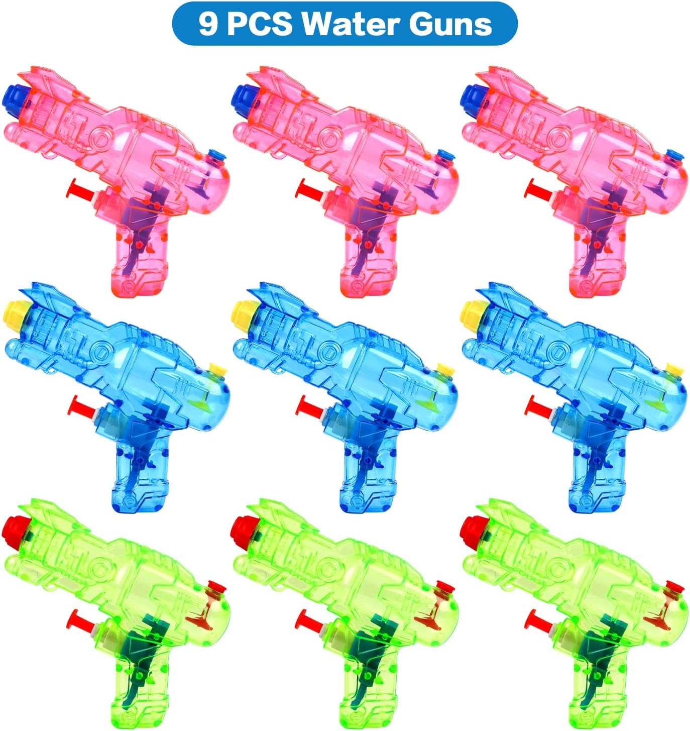 Water Guns for Kids, 9 Pack Small Squirt Water Guns Plastic Blasters ...