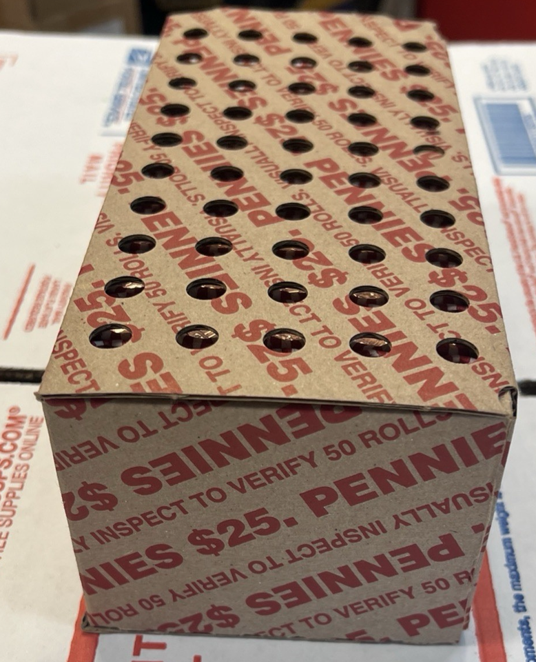 50 Rolls Sealed BOX 2025 D Denver Lincoln Penny Cent Shield. 2,500 ...