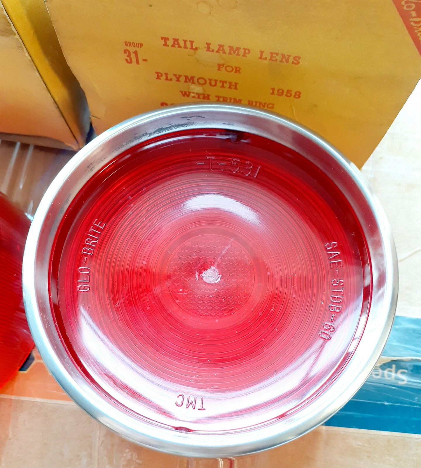 1958 Plymouth Tail Lights Lenses Lamp Lenses Pair Genuine Glo Brite T ...