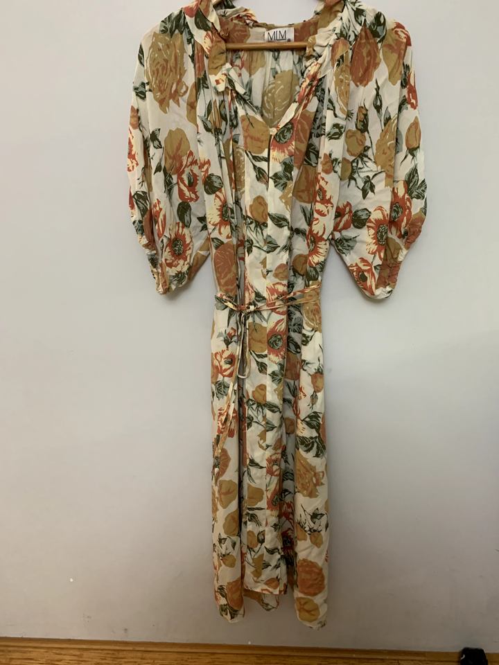 MLM Label Elder Wrap Midi Dress Garden Floral, Balloon Sleeves sz M ...