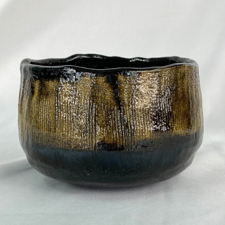 Antique Japanese Black Tea Bowl Suiju-en Original Box Included Handmade ...