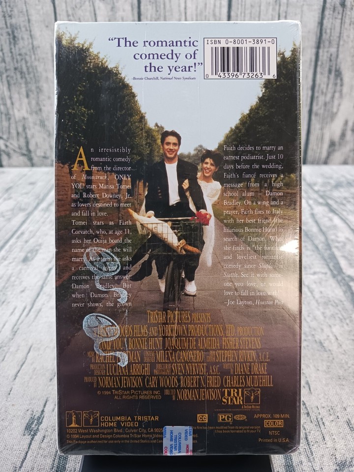 Only You (VHS, 1994, Columbia) Robert Downey Jr. Marisa Tomei - Brand ...