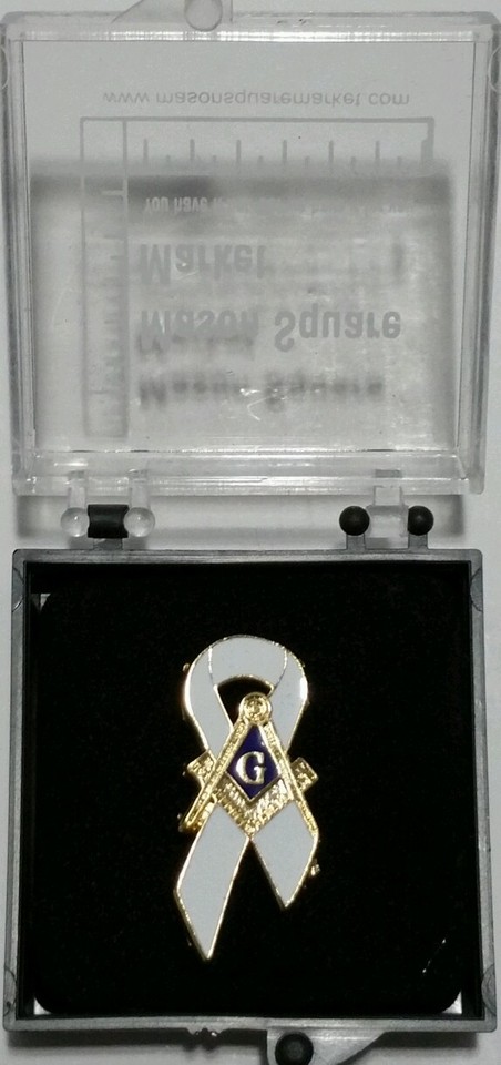 Freemason White Ribbon Lapel Pin | eBay