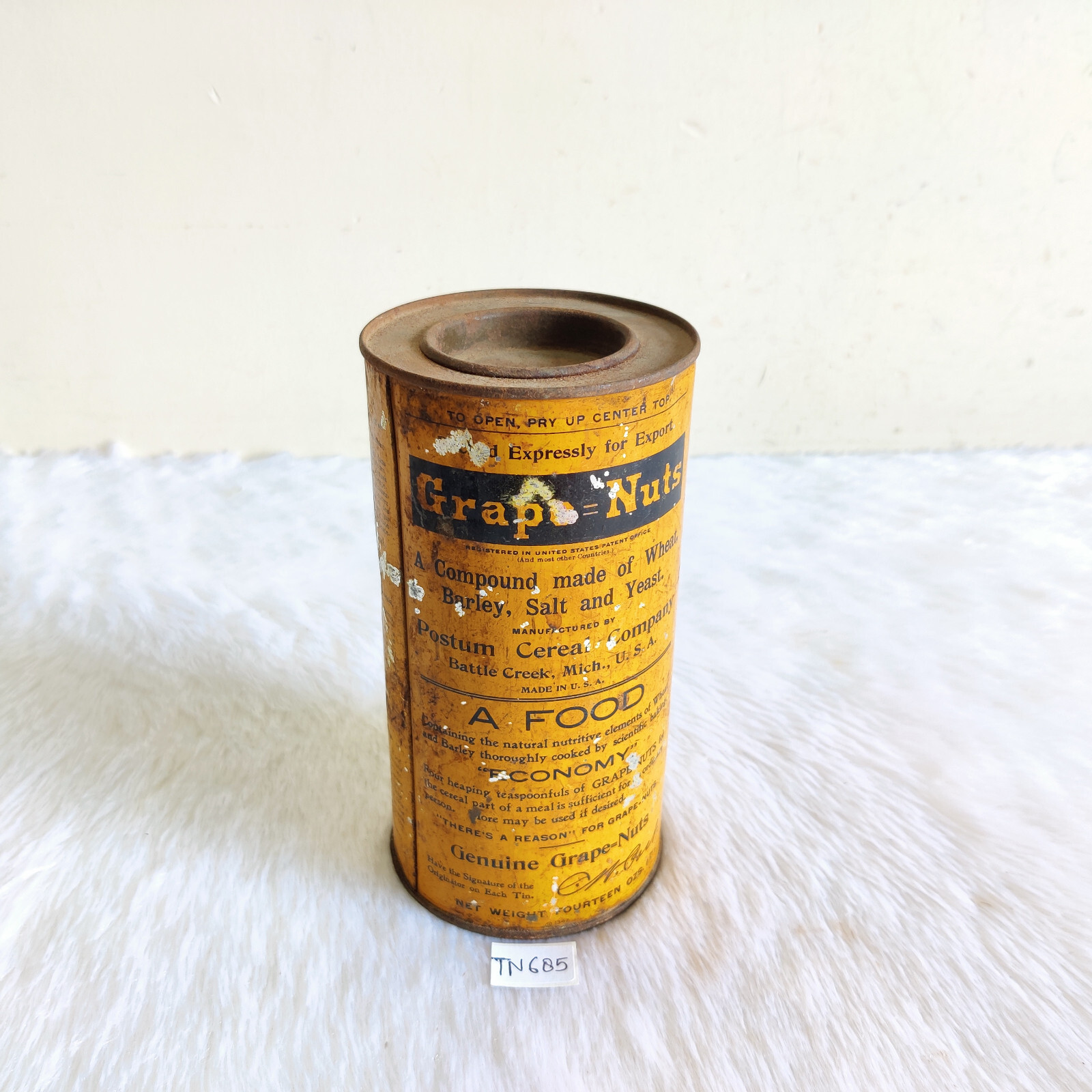 1940s Vintage Postum Cereal Co. Grape Nuts Advertising Litho Tin Box ...