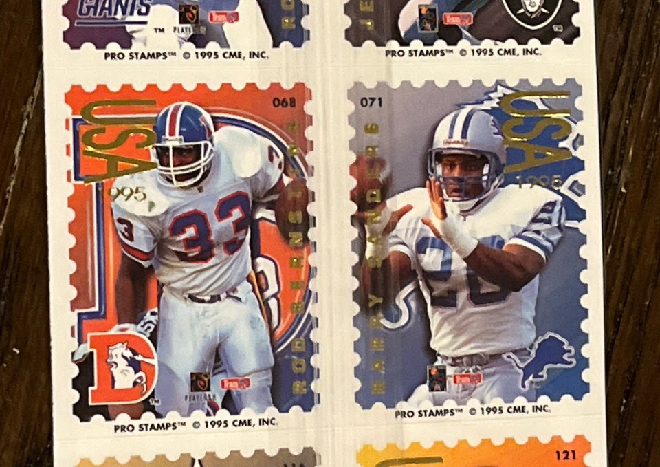 RARE Vintage 1995 NFL Pro Stamps 12 Stickers - New - Barry Sanders ...