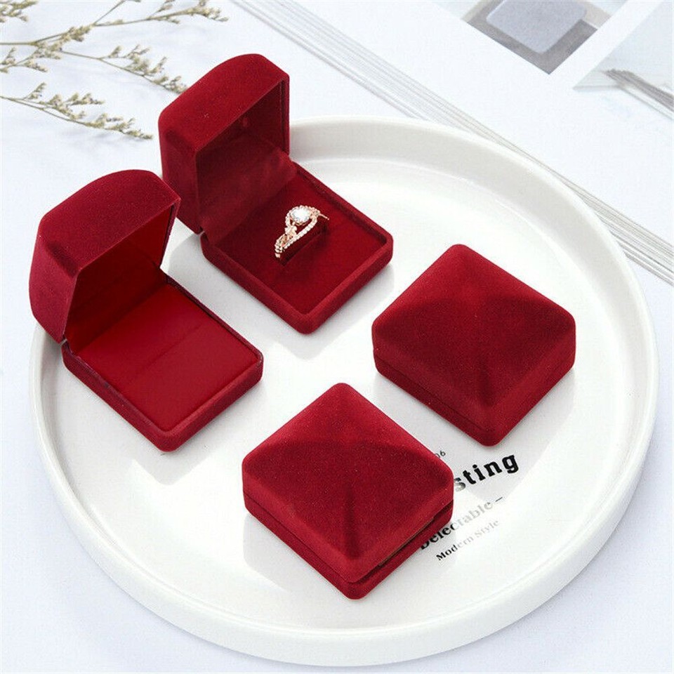 Fashion Velvet Ring Box Storage Wedding Ring Box Engagement Gift ...