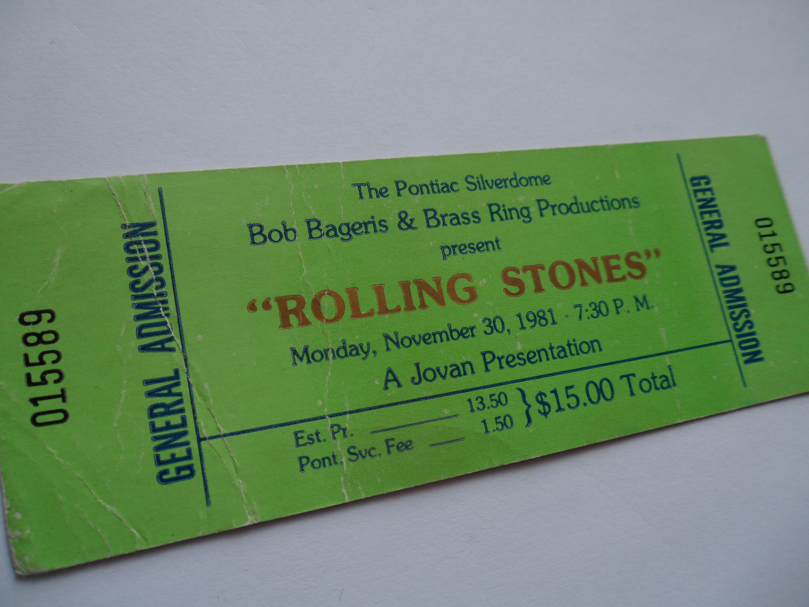 ROLLING STONES 1981__UNUSED__CONCERT TICKET__Pontiac SILVERDOME | eBay