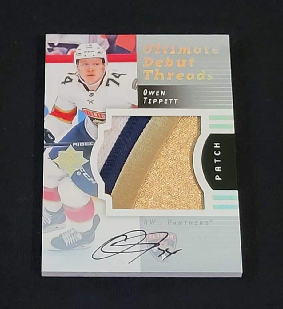 2017-18 Ultimate Collection OWEN TIPPET RC 3 COLOR PATCH ON CARD AUTO ...