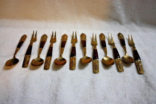 Vintage Thai Appetizer Forks (6) and Spoons (6) | eBay