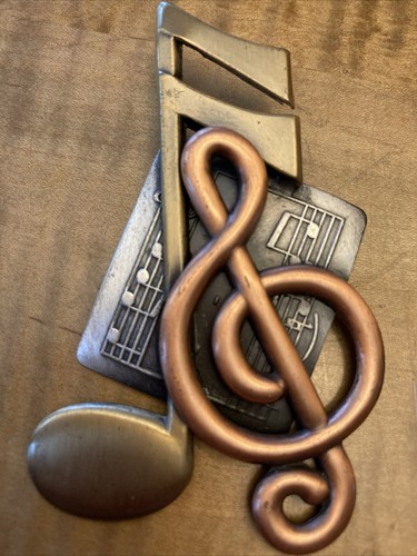 Vintage Mixed Metal Music Lover Pin Brooch, Treble Clef, Sheet Music ...