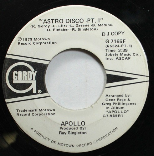 Soul 45 Apollo - Astro Disco -Pt.1 / Astro Disco -Pt 1 On Gordy | eBay