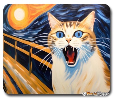 Edvard Munch The Scream Cat - Mouse Pad / PC Mousepad - Funny Fun Art ...