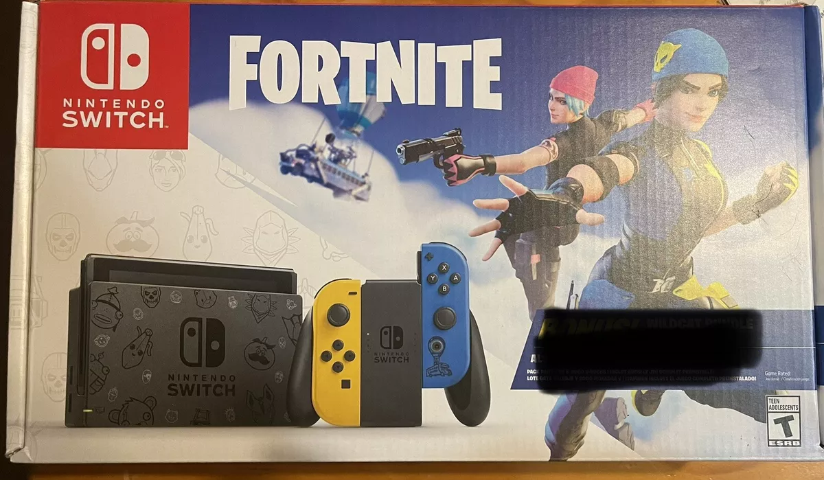 Nintendo Switch Fortnite Wildcat Limited Edition Blue Yellow Joy Cons