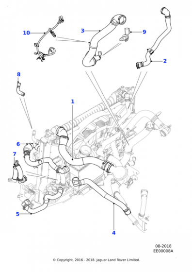 Genuine Jaguar Outlet Hose T2H4040 for sale online | eBay
