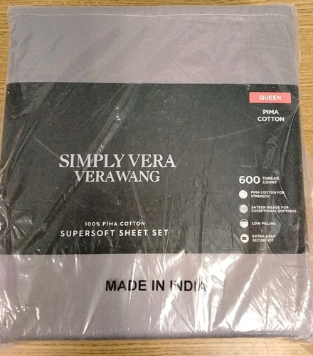 Simply VERA WANG 600 Thread Count Queen Sheet Set | eBay