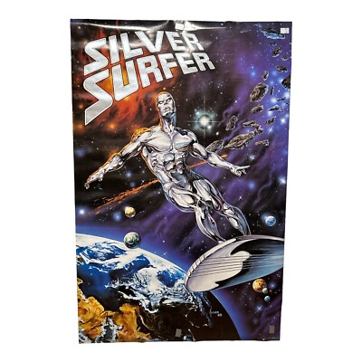 SILVER SURFER MARVEL PRESS Poster 1989 Joe Jusko 22”x34” Never ...