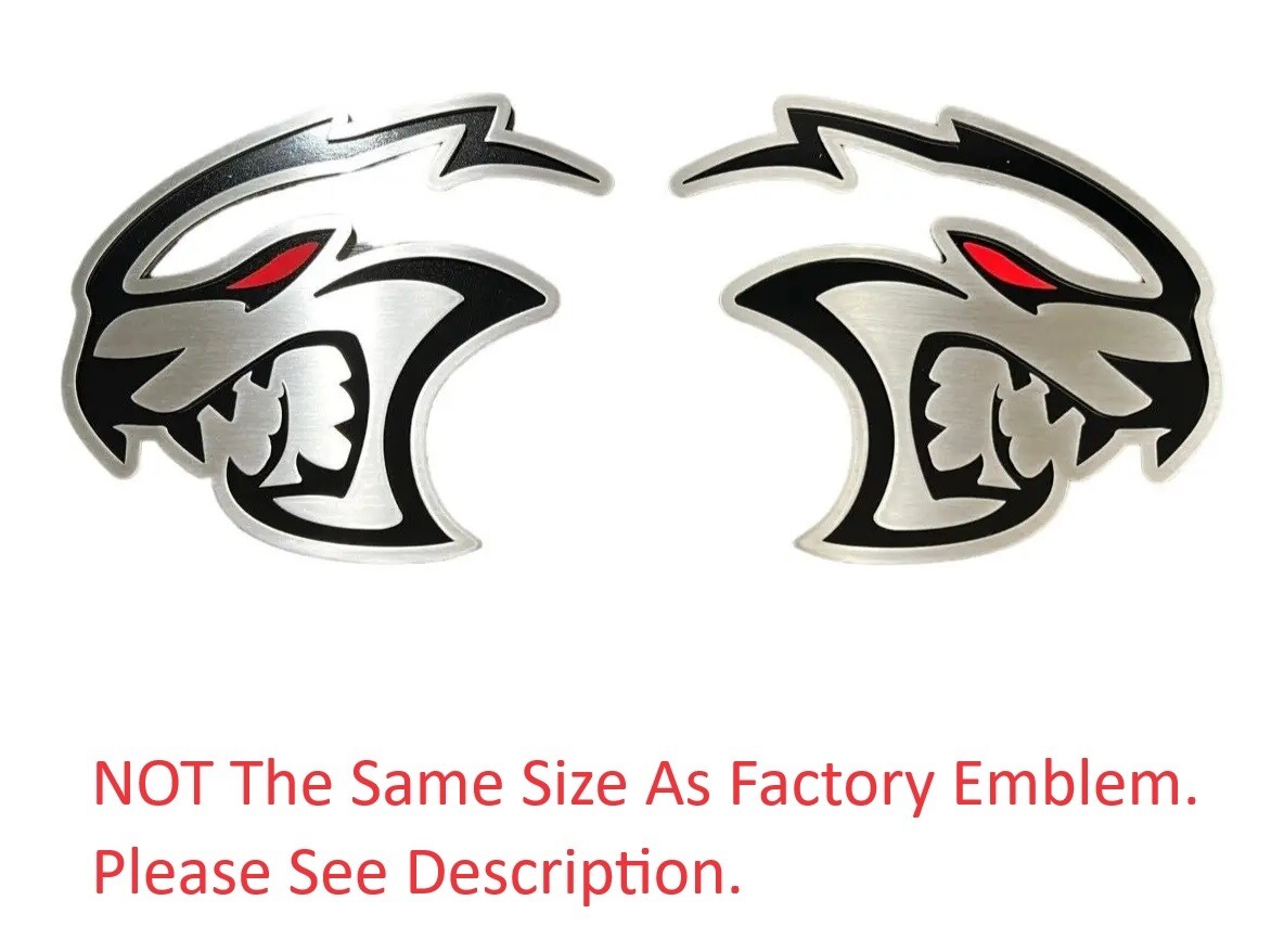 Stainless Black Hellcat Redeye Fender Badge Emblems For 2015-23 Dodge ...