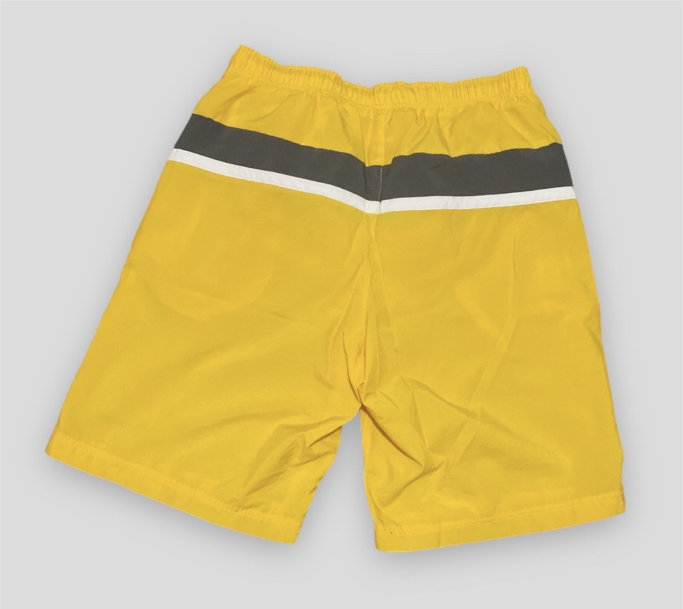 Nike Shorts Mens Size M Yellow Swoosh Swim Trunks Y2K Gray Tag Vintage ...