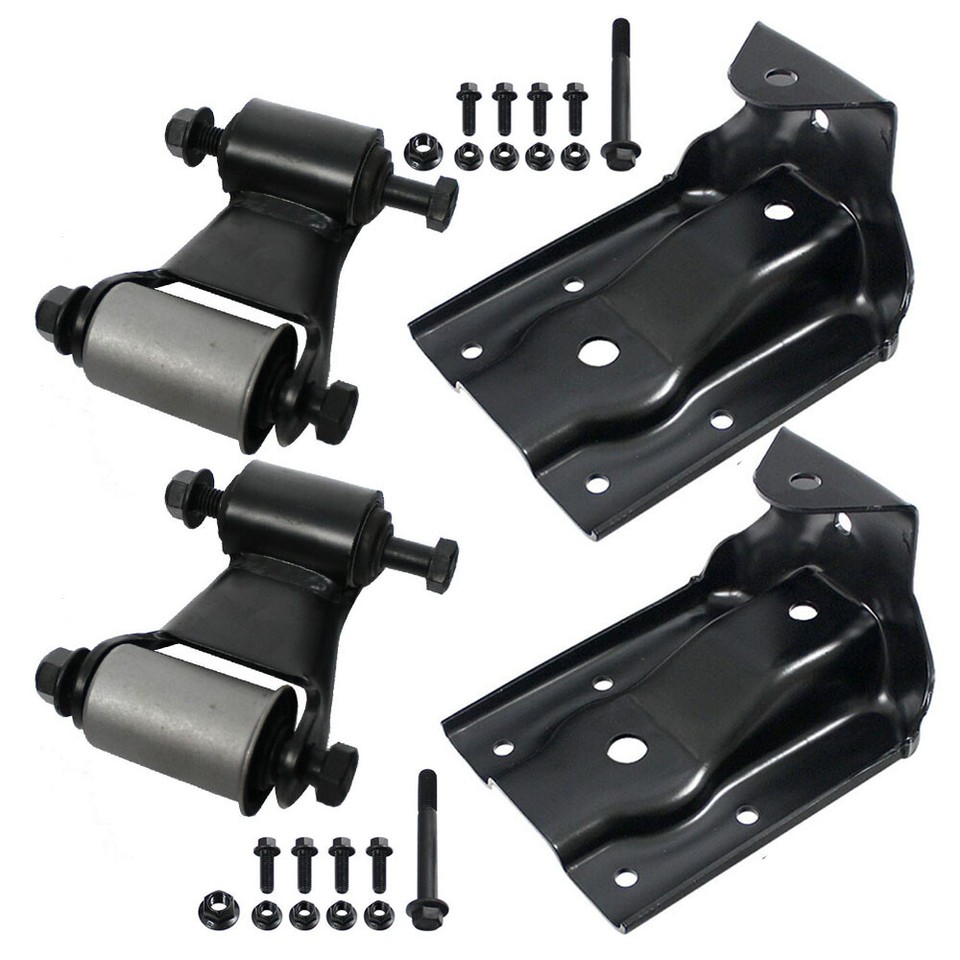 Rear Leaf Spring Hanger Bracket and Shackle Kit For Chevy Silverado GMC ...