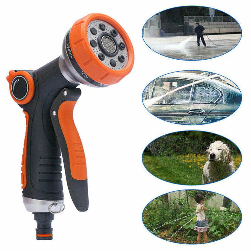 8 Water Function Spray Gun Jet Hose Pipe Nozzle Outdoor Garden Wash ...