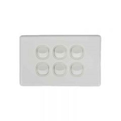 Tesla Slimline 6 Gang Switch 16A WHITE | eBay Australia