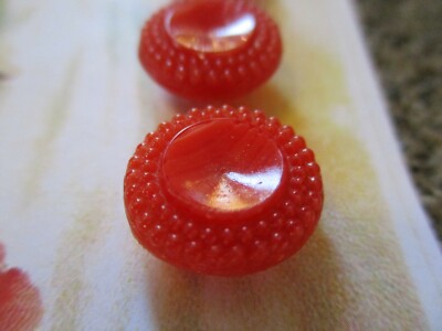 Set of 4 ~ Vintage 1/2" Red Opalescent Glass Buttons~ new/old stock | eBay