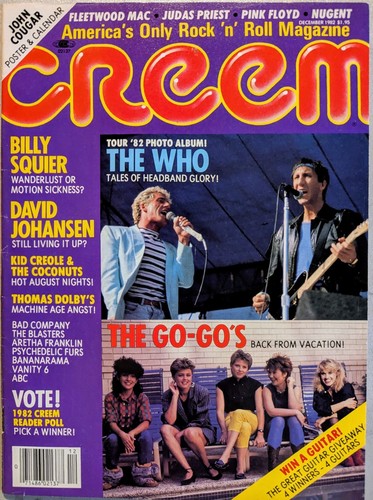 Creem Magazine December 1982 The Who, Go-Go's, Billy Squier, David ...