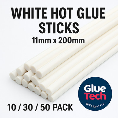 White Hot Glue Sticks 11x200mm • Strong Adhesive • 10/30/50/100 Pack ...