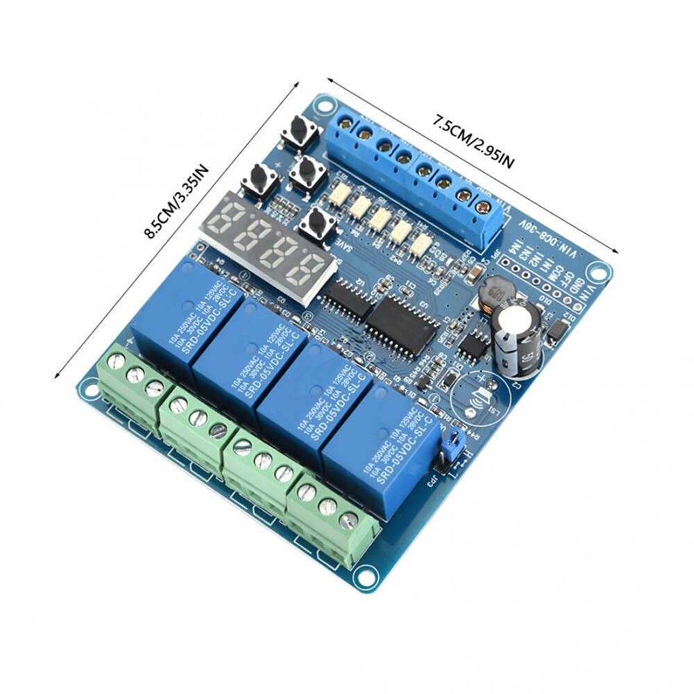 DC 8-36V 4-channel Multifunction Time Delay Relay Module Optocoupler ...