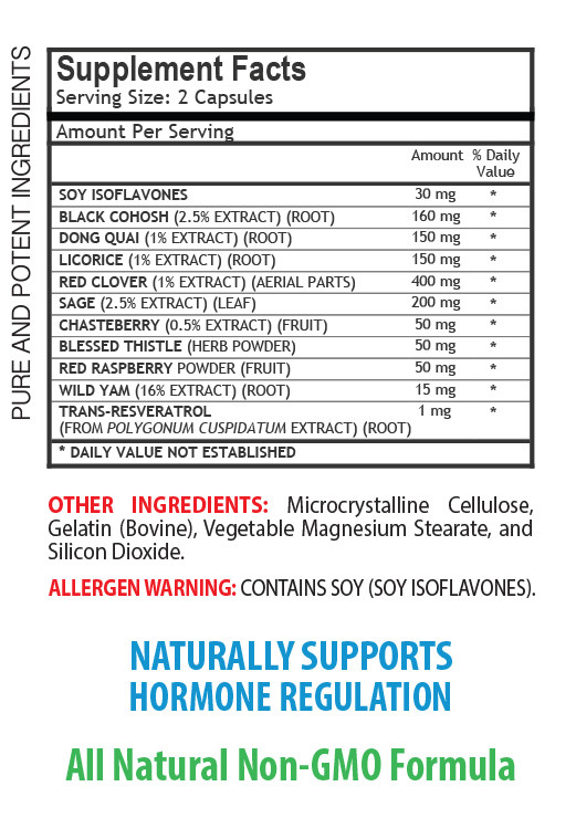 WOMENS SUPPORT COMPLEX - Red Clover pills - 1B - black Resveratrol ...