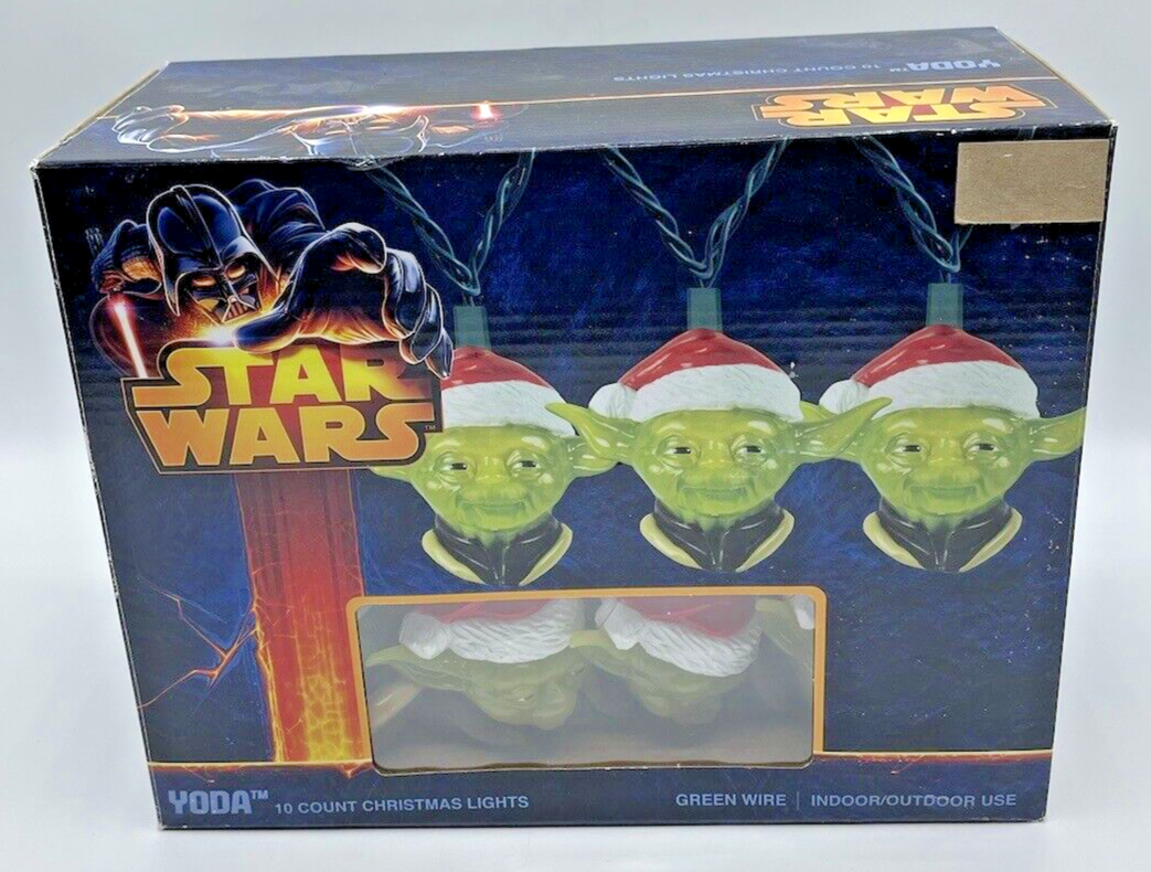 Star Wars Yoda Christmas Light Set 10 Lights Yoda with Santa Hat NIB | eBay