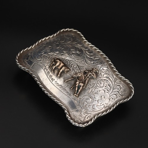 VTG Sterling Silver DIABLO Western Calf Roping Rodeo 1.5" Men's Belt ...