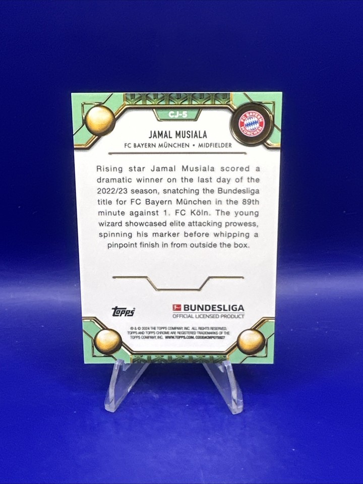 2024 Topps Jade Jamal Musiala Chrome Emerald Gold 18/50 Germany Bayern ...