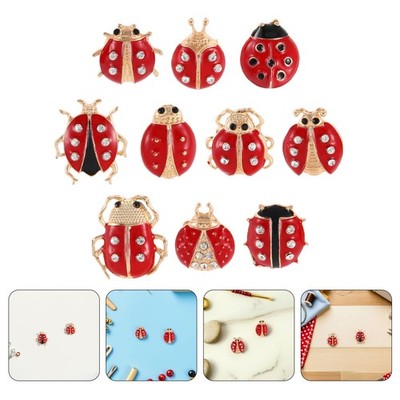 10pcs Ladybug Brooch Pins: Cartoon Insect Brooches - Creative Lapel ...