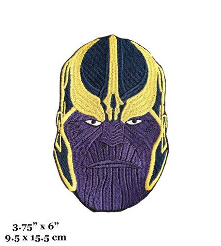 Thanos Superhero Villain Comic Movie Character Face Embroidered Iron On ...