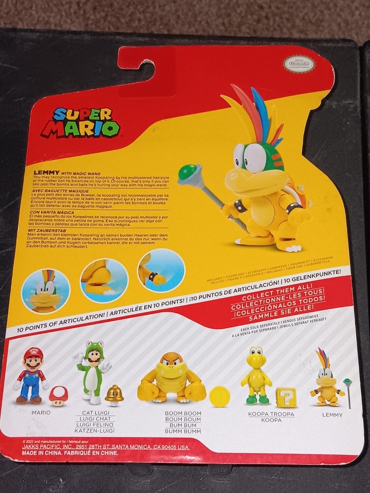 *FREE SHIP* 4" LEMMY KOOPA + WAND Super Mario World of Nintendo Jakks ...