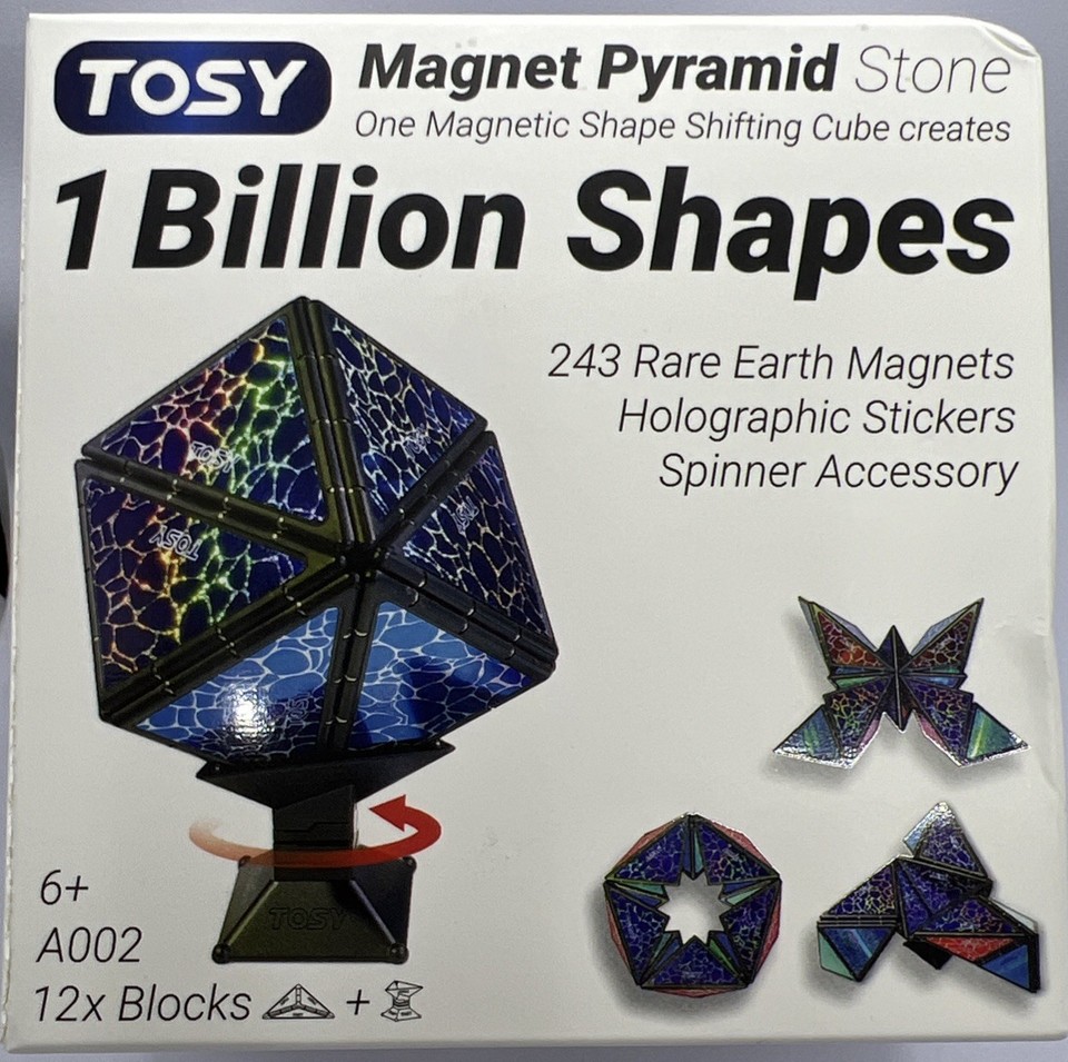 TOSY Magnet Pyramid Stone - 1 Cube Transforms into 1 Billion Shapes, 12 ...