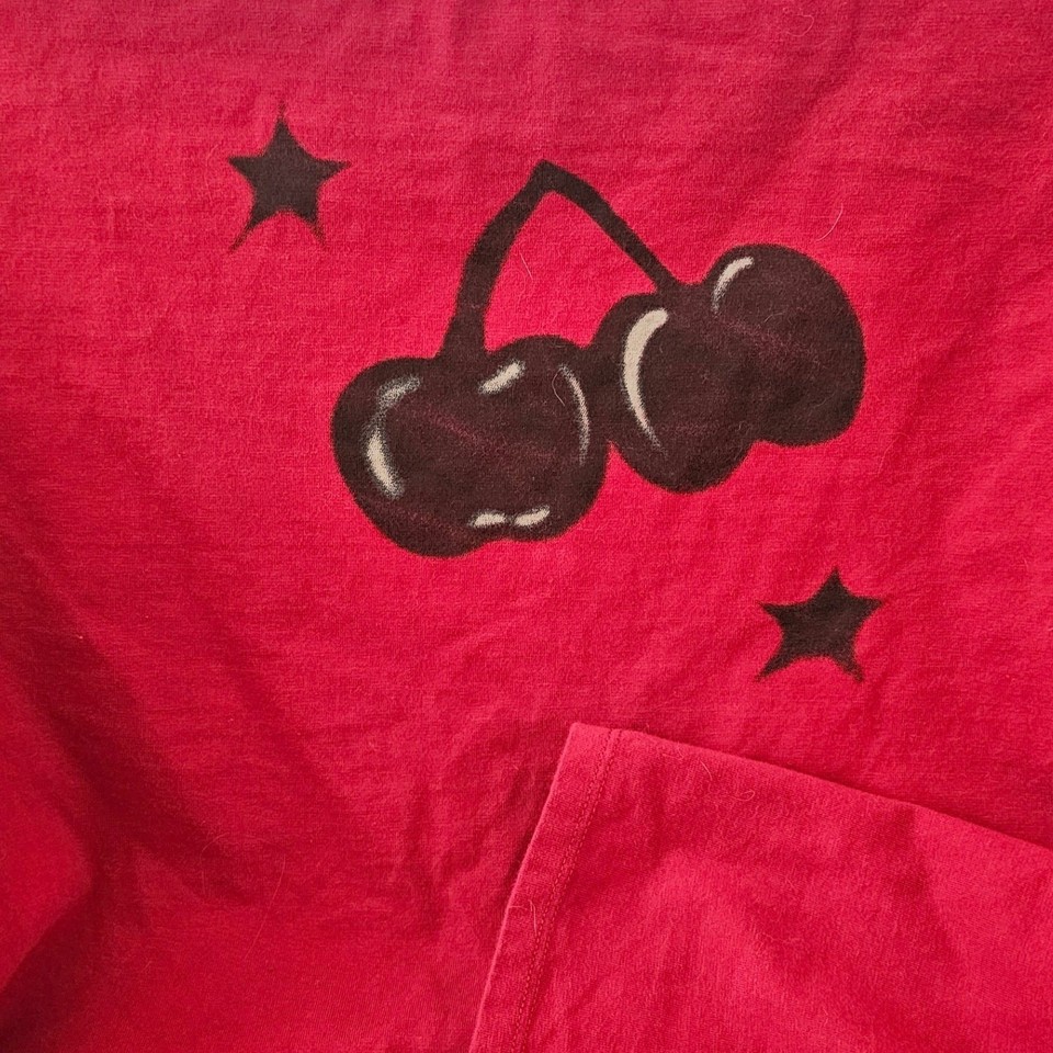 Motel Rocks Women's Red Cherry Print Long Sleeve Crop Top Size XXL | eBay