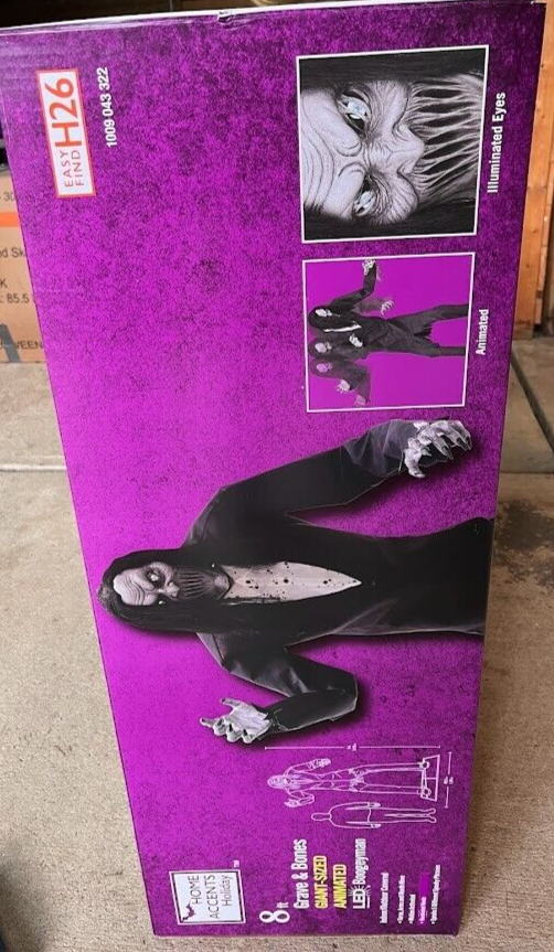 Home Accents 8ft Grave & Bones Giant-Sized Boogeyman NEW Animatronic ...