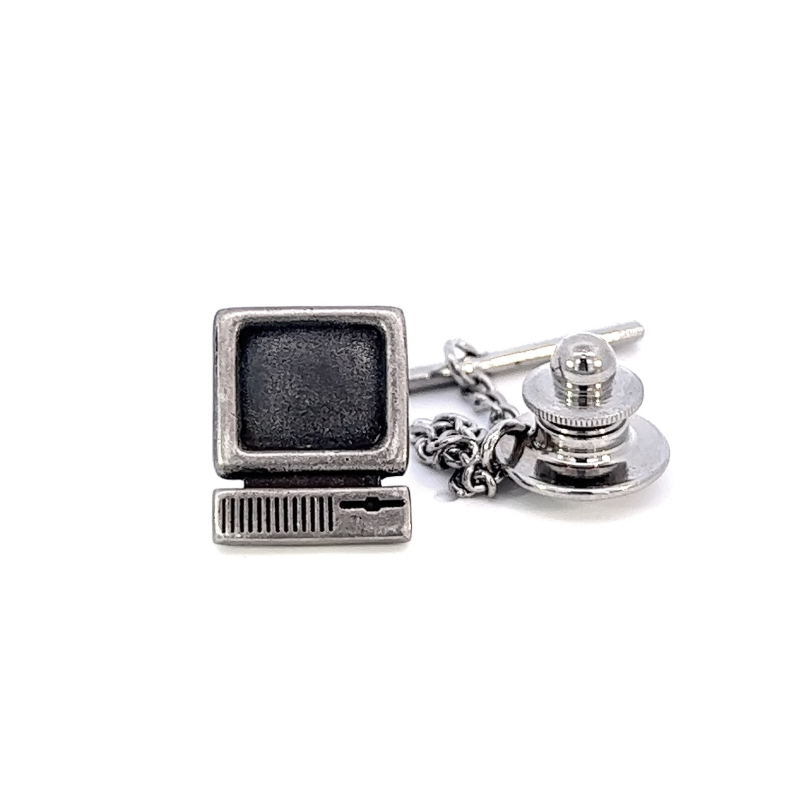 RARE OOAK JAMES AVERY COMPUTER TIE TACK LAPEL PIN STE… - Gem