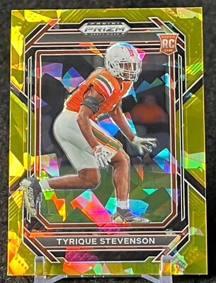 2023 Panini Prizm Draft Picks Tyrique Stevenson Rookie Card Gold Ice | eBay